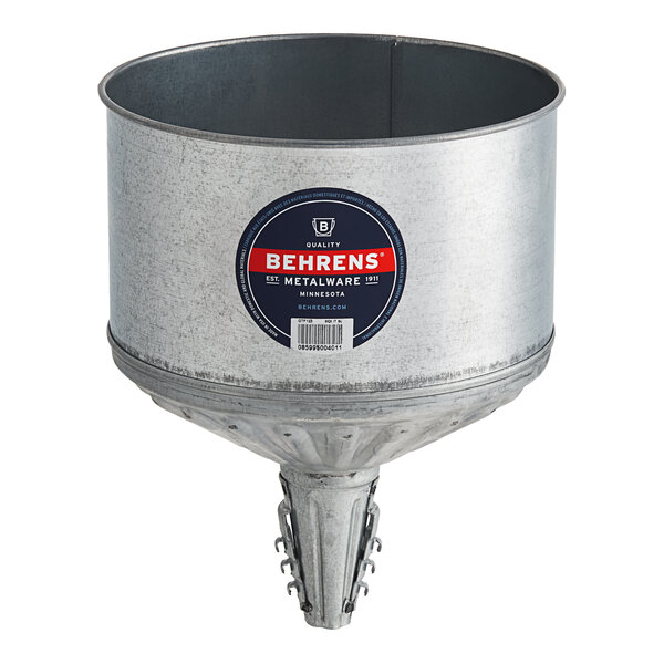 Behrens 8 Qt. Galvanized Steel Lock-On Tractor Funnel with Anti-Swirl ...
