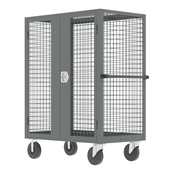 Valley Craft 51" x 30" x 66" Gray Security Cart with 2 Shelves ...
