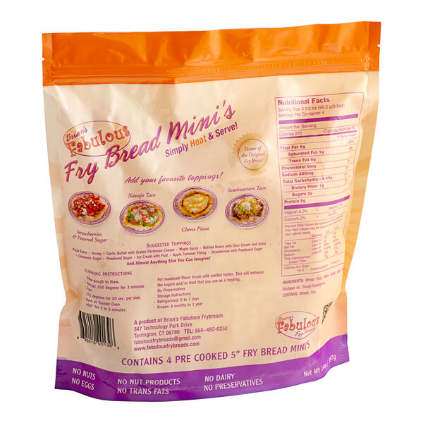 Brian's Fabulous FryBreads 5" Mini Fry Bread 4-Count - 12/Case