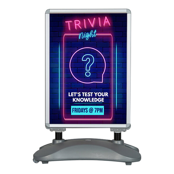 United Visual Products 22" x 28" Silver Double-Sided Aluminum Sign with ...