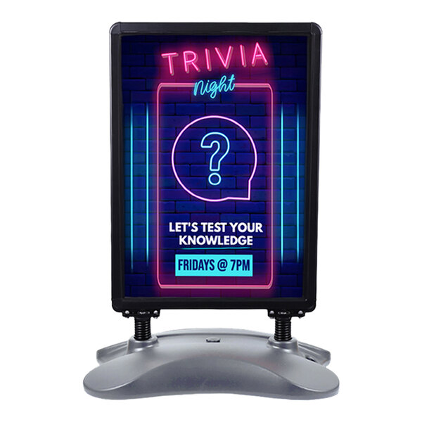 United Visual Products 24" x 36" Black Double-Sided Aluminum Sign with ...