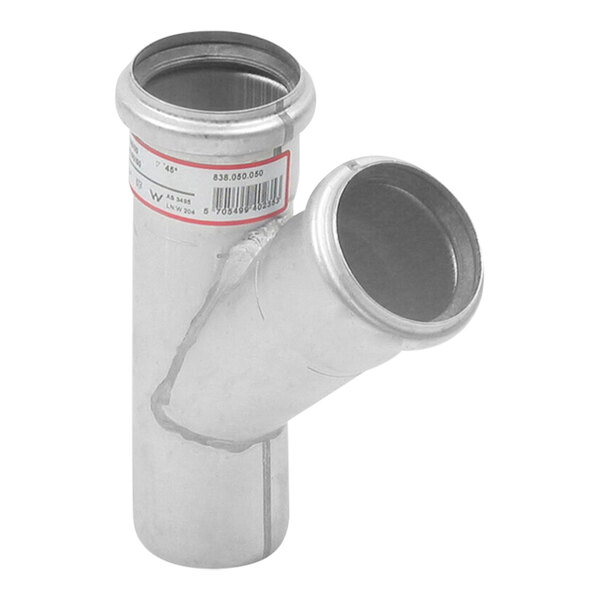 BLUCHER W2X2-45-316 EuroPipe 2" x 2" Stainless Steel Push-Fit 45 Degree Wye Fitting