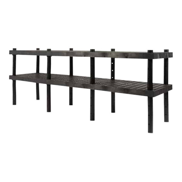 SPC Industrial Work-Bench 96" x 24" x 36" Adjustable 2-Shelf Grid-Top ...