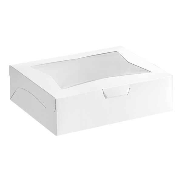 Southern Champion 14" x 10" x 4" White Window Cake / Bakery Box - 100/Case