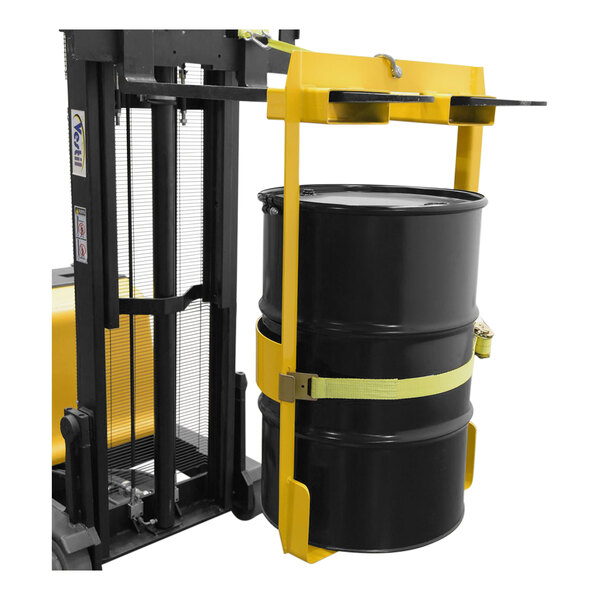 Vestil 1,000 lb. Yellow Steel Overhead Drum Lifter Forklift Attachment ...