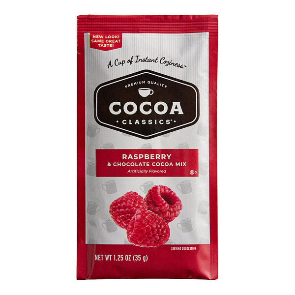 Cocoa Classics Raspberry and Chocolate Cocoa Mix Packet - 72/Case