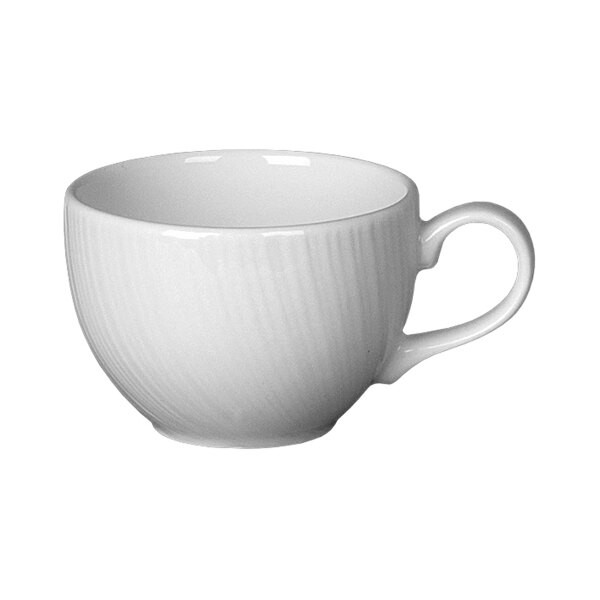 Steelite Distinction Spyro 12 oz. White Embossed Low Cup - 36/Case