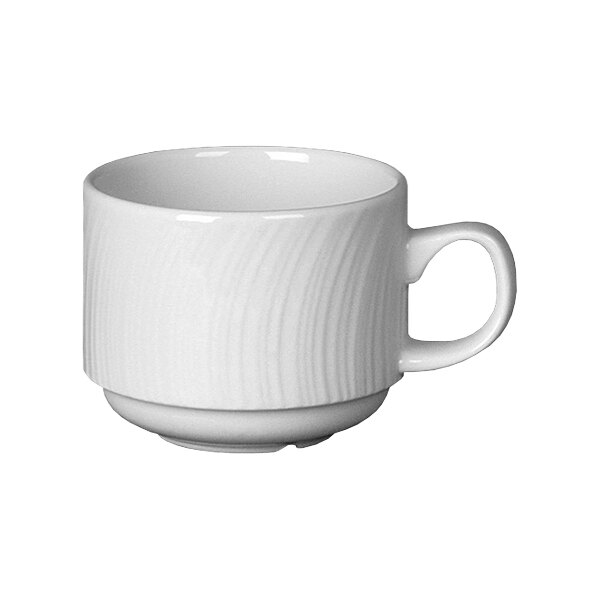 Steelite Distinction Spyro 3 oz. White Embossed Stack Cup - 36/Case