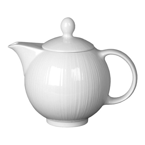 Steelite Distinction Spyro 21 oz. White Teapot with Lid - 6/Case