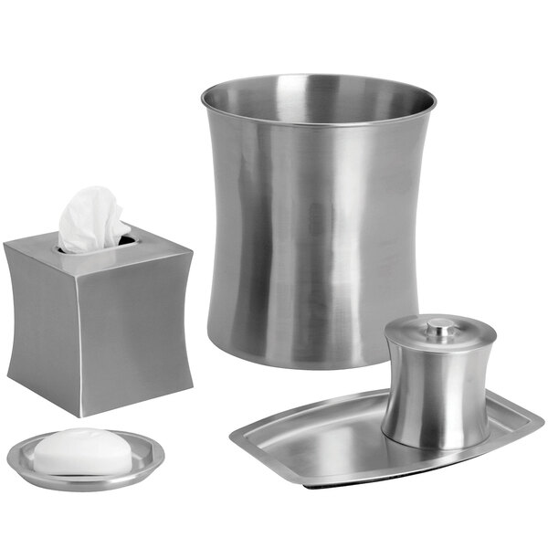 Focus Hospitality Premier Collection Brushed Stainless Steel Tissue Box ...