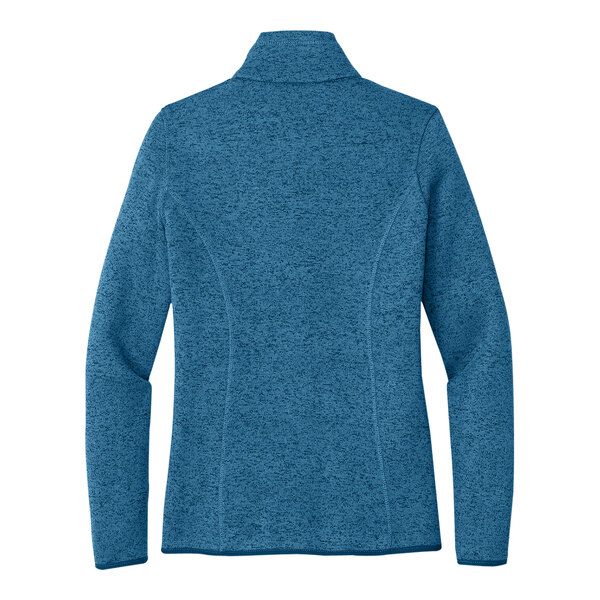 Port Authority L232 Women's Medium Blue Heather Fleece Sweater Jacket ...