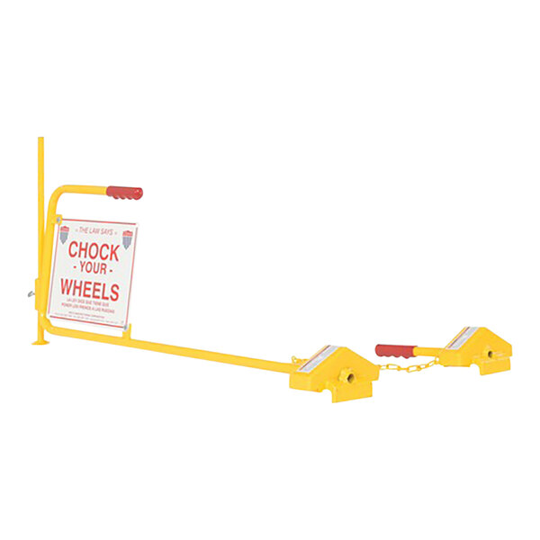Vestil 42 3/16" x 7 1/2" x 20" Yellow Steel Rail Chock with 30" Chain ...