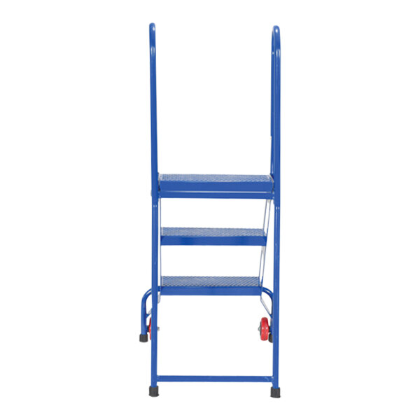 Vestil Blue Steel 3-Step Folding Ladder with Wheels FLAD-3 - 350 lb ...