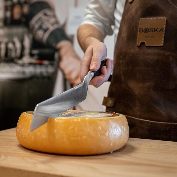 Boska 8 1/4" Stainless Steel Semi-Hard Cheese Knife with Black Handle ...