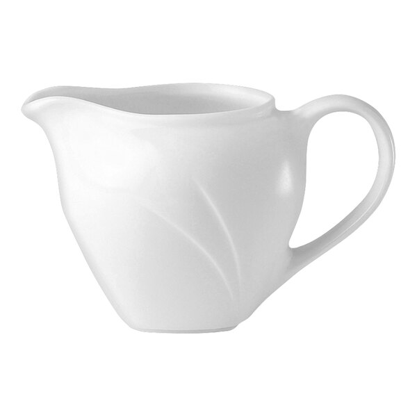 Steelite Distinction Alvo 10 oz. White Embossed Jug with Handle - 12/Case