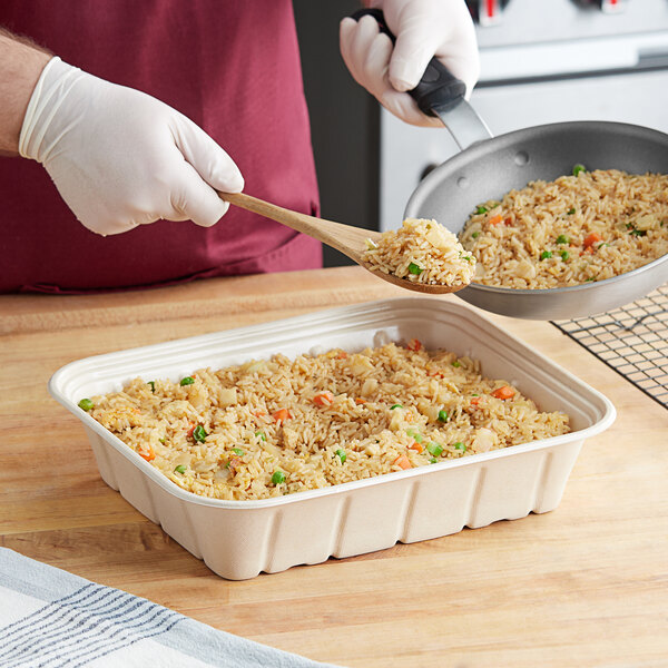 World Centric 120 oz. Compostable Fiber Catering Pan - 200/Case
