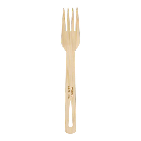 World Centric 6 11/16" Compostable Bamboo Fork - 2000/Case