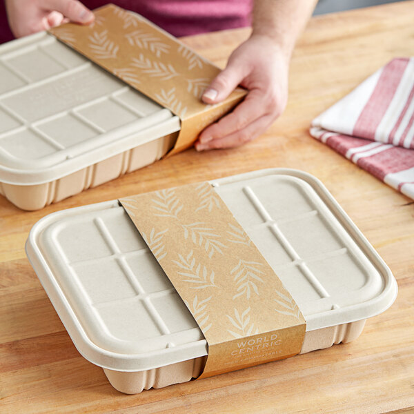 World Centric 12 5/16" Compostable Catering Tray Sleeve - 400/Case