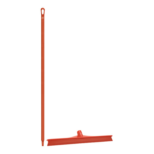 Vikan 19 11/16" Red Ultra-Hygienic Single Blade Rubber Floor Squeegee ...