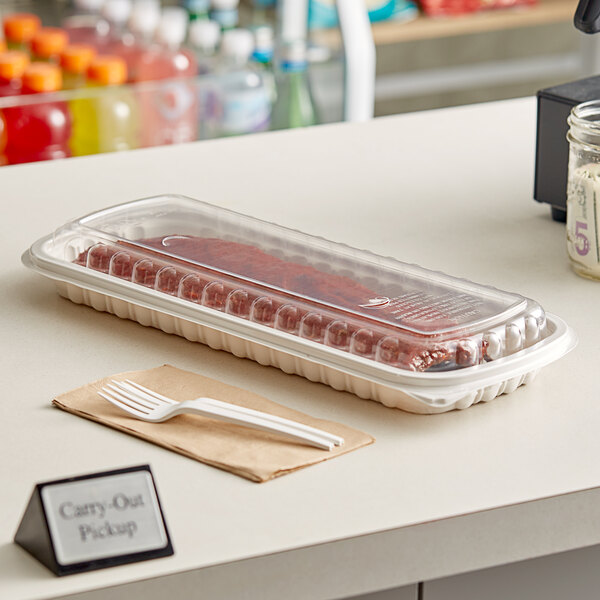 Pactiv MealMaster 16 5/8" x 7 5/16" x 2 5/16" Full Slab White Rib ...