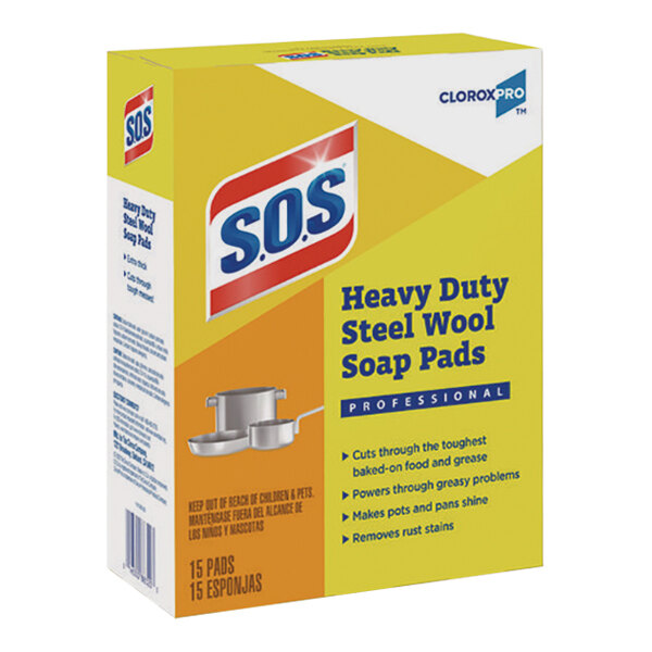 S.O.S CLO88320CT 3" x 2 3/8" Steel Wool Soap Pads - 180/Case