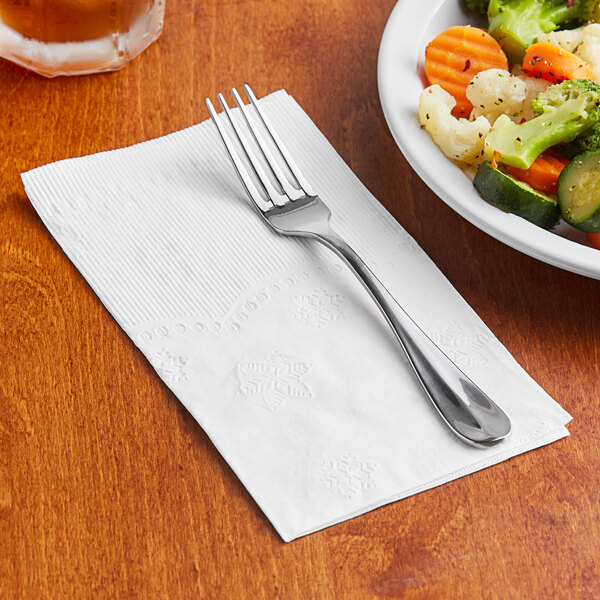Morcon Valay 15" x 17" 2-Ply White 1/8 Fold Dinner Napkin - 100/Pack