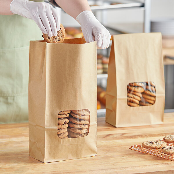Bagcraft 7 1/2" x 4 1/4" x 14 5/8" Natural Tortilla Chip / Snack Bag ...