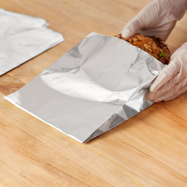 Bagcraft 7" x 2" x 8" Foil Sandwich Bag - 1000/Case