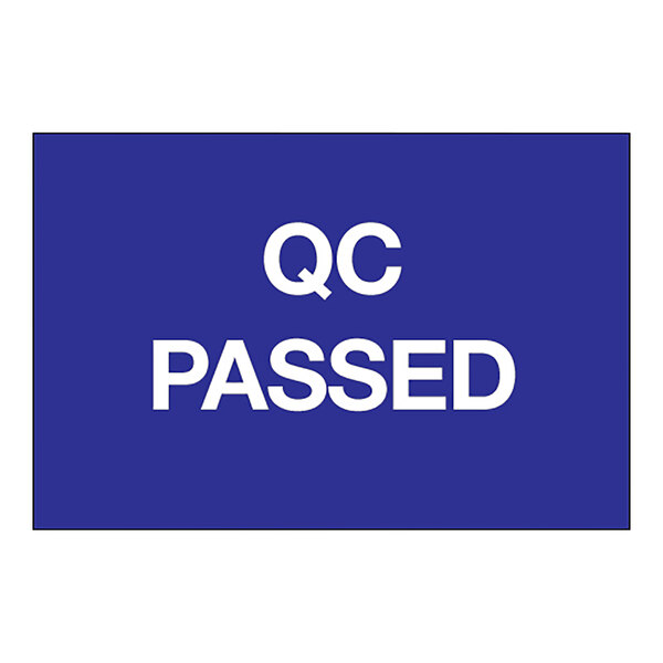 Tape Logic 2" x 3" QC Passed Dark Blue Semi-Gloss Paper Permanent ...