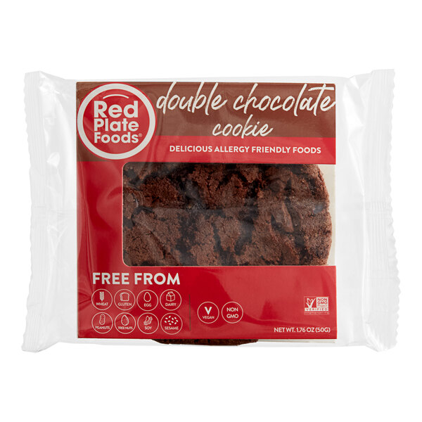 Red Plate Foods Individually Wrapped Vegan Double Chocolate Cookie 1.76 ...