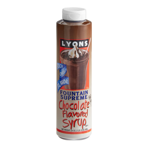 Lyons Fountain Supreme Chocolate Syrup 18 fl. oz. - 24/Case