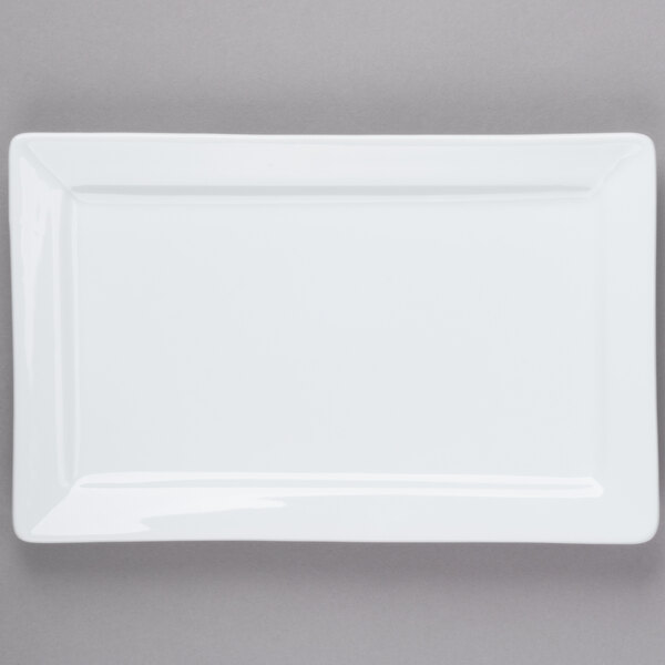 Libbey Slate 11" x 7" Ultra Bright White Wide Rim Rectangular Porcelain ...