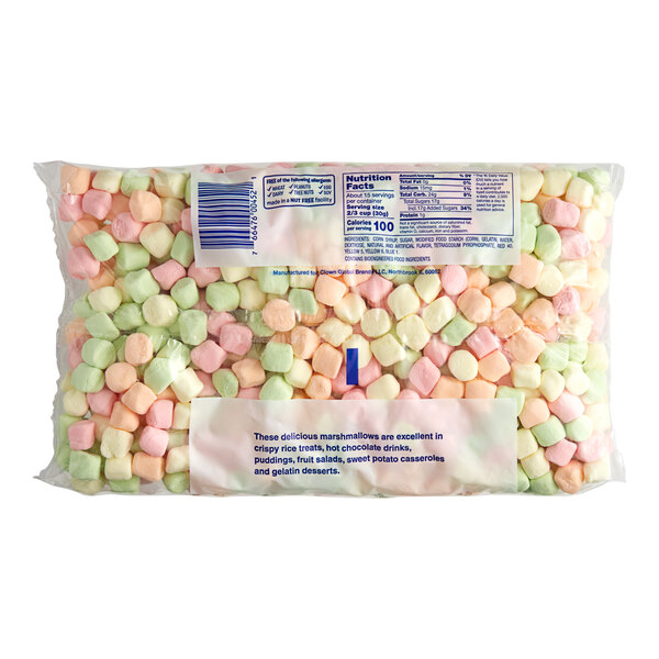 Clown Mini Fruit-Flavored Rainbow Marshmallows 1 lb. - 12/Case