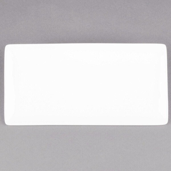 Libbey Slate 12 1/4" x 6" Ultra Bright White Coupe Rectangular ...