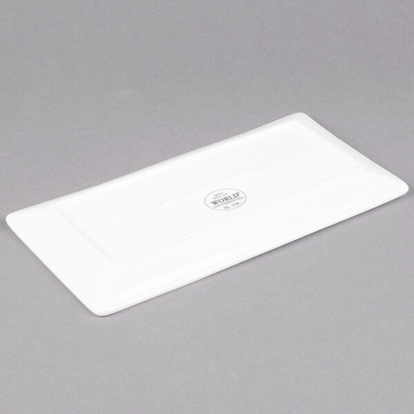 Libbey Slate 12 1/4" x 6" Ultra Bright White Coupe Rectangular ...