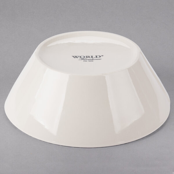 Libbey Farmhouse 48 oz. Round Cream Porcelain Serving Bowl - Sample