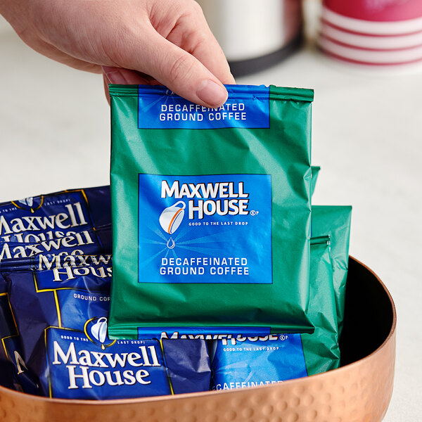 Maxwell House Original Roast Decaf 10-Cup Coffee Packet 1.5 oz. - 42/Case