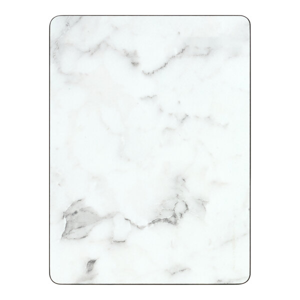 BFM Seating Tribeca 5 1/2" x 7 1/2" Rectangular Carrara Composite ...