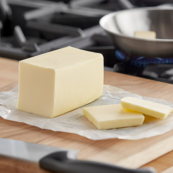 Cabot Grade AA 83% Unsalted European Butter Solid 1 lb. - 36/Case