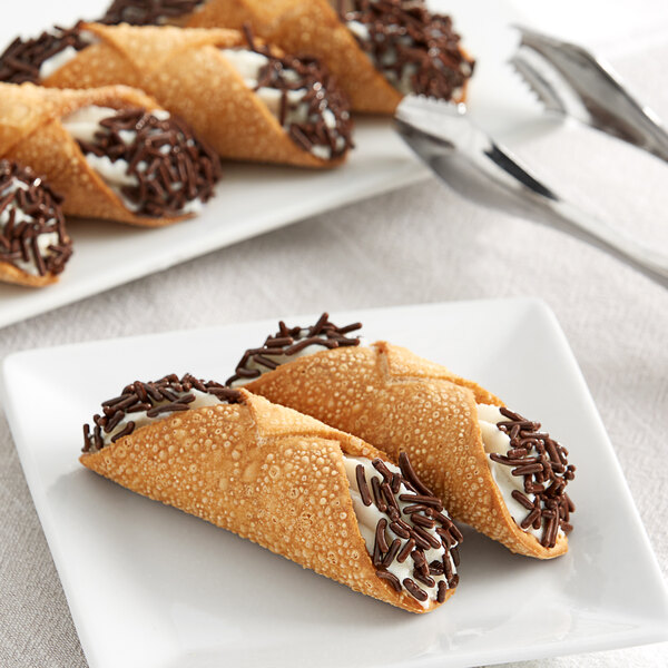 Vaccaro's Desserts Mini Cannoli Shell 0.35 oz. - 48/Case