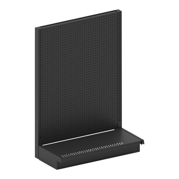 Lozier 36" x 13" x 54" Black Steel Single-Sided Wall Pegboard End Cap ...