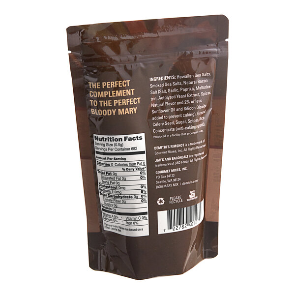 Demitri's Bacon Rim Shot Rimming Salt 12 oz. - 4/Case