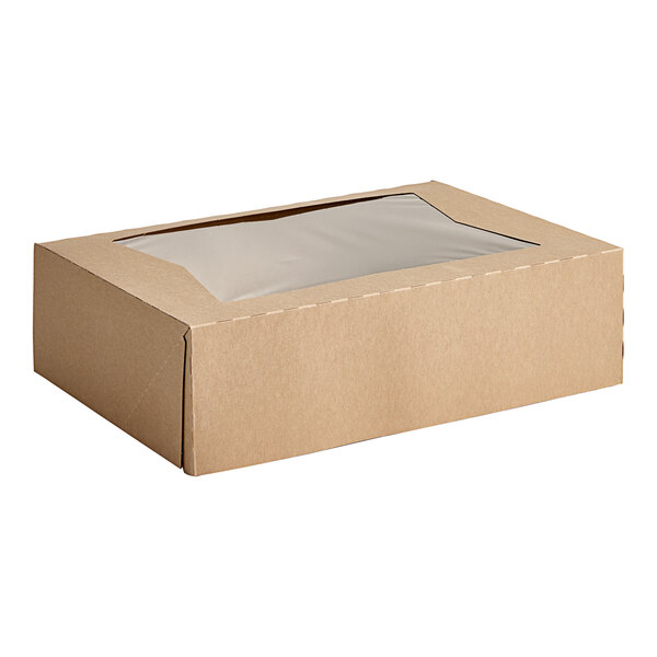 Southern Champion 14" x 10" x 4" Kraft Automatic Cake / Bakery Box with ...