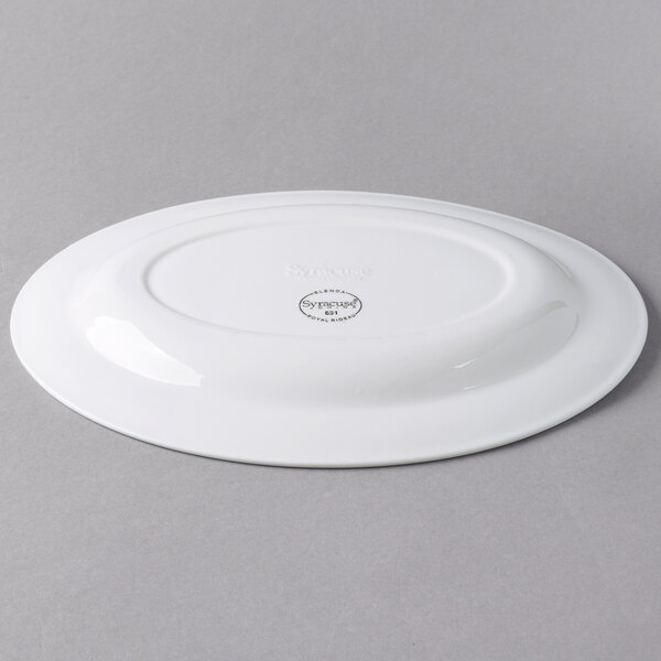 Libbey Slenda 13 1/2" x 10 3/8" Oval Royal Rideau White Wide Rim ...