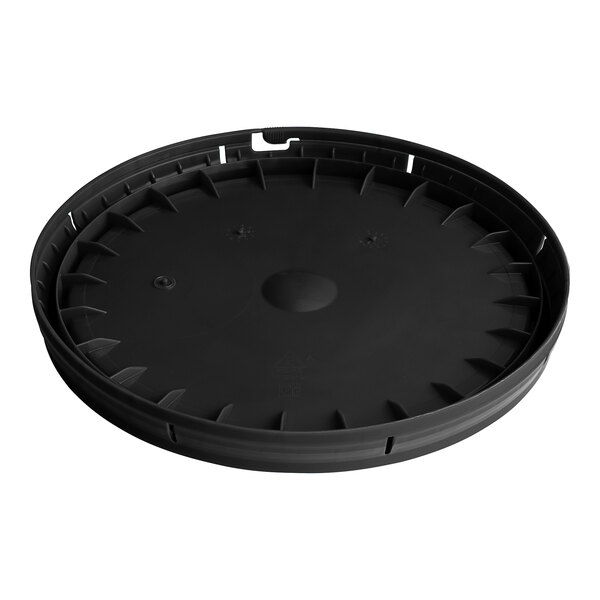 BWAY 5 Gallon Black Round Pail Cover with Tear Skirt and Gasket - 240 ...