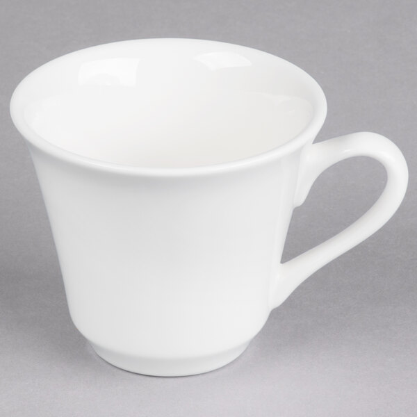 Libbey Slenda 8 oz. Royal Rideau White Porcelain Tall Tea Cup - Sample