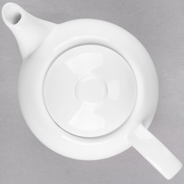 Libbey Slenda 14 oz. Royal Rideau White Porcelain Tea Pot with Lid - Sample
