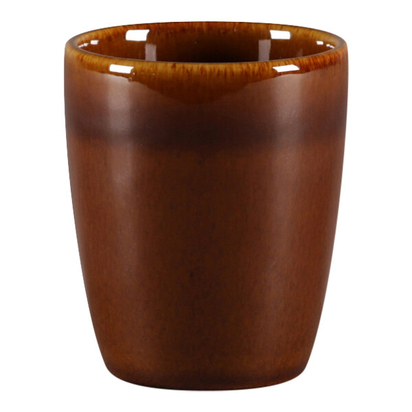 RAK Porcelain Ease 3 oz. Honey Handleless Porcelain Espresso Cup - 12/Case