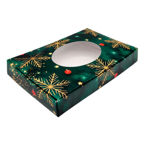 Simplex 7 1/8" x 4 3/8" x 1 1/8" 1-Piece 1/2 lb. Green Holiday Candy ...