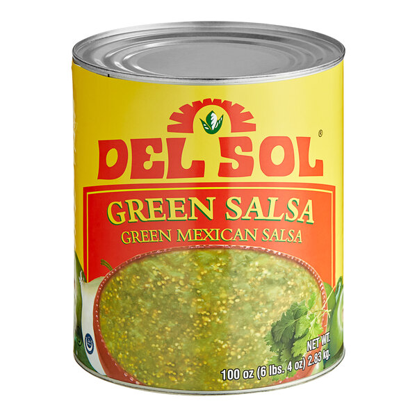 Del Sol Salsa Verde Green Mexican Salsa #10 Can - 6/Case
